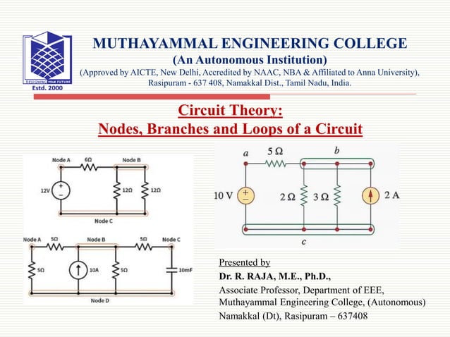 Circuit Theory: Nodes, Branches and Loops of a Circuit | PDF