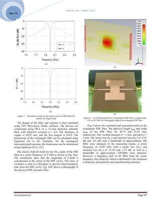 Investigation of Integrated Rectangular SIW Filter and Rectangular Microstrip Patch Antenna ...
