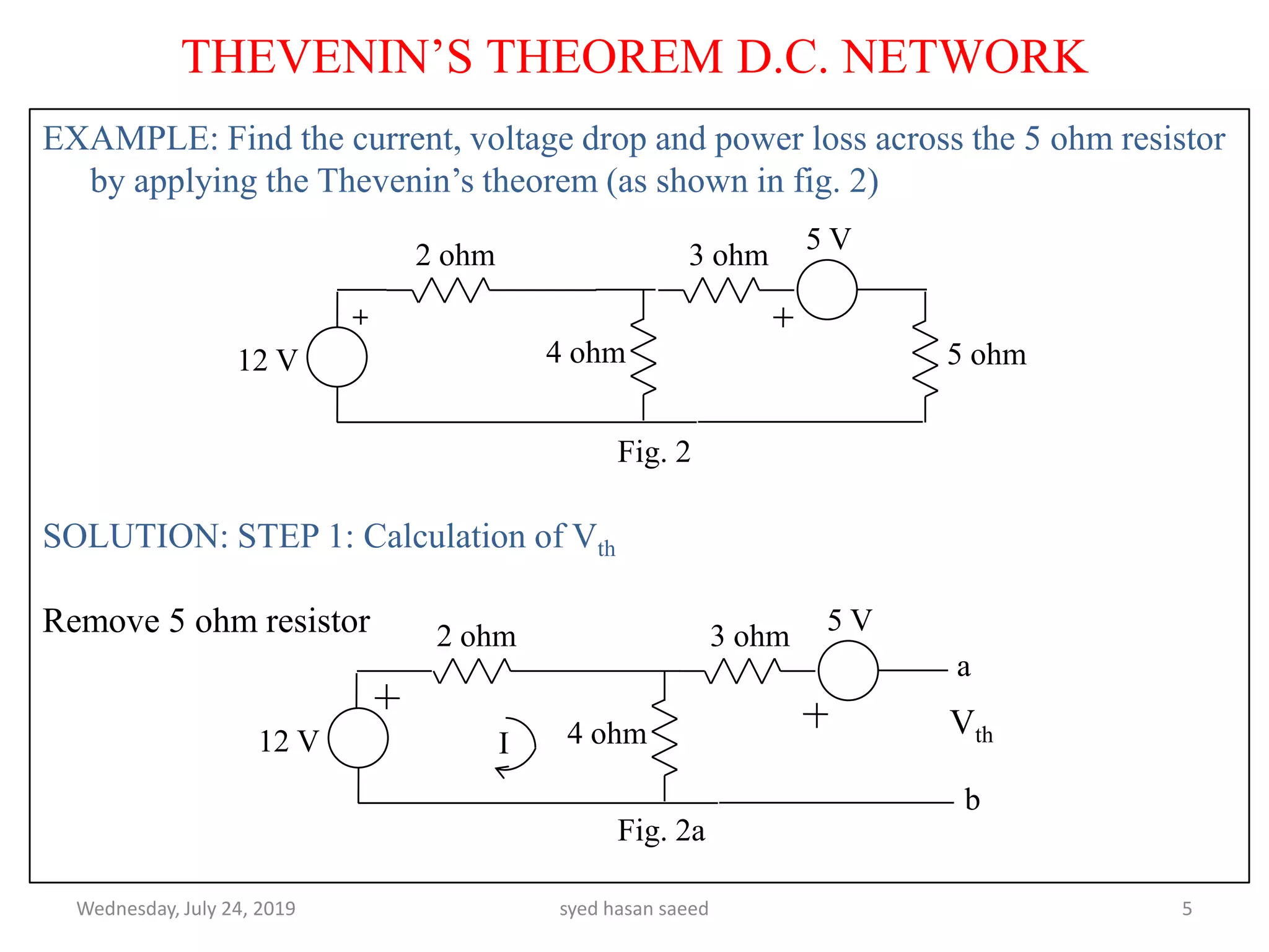 Circuit theory thevenin theorem | PPT