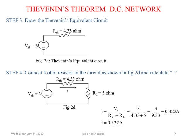 Circuit theory thevenin theorem | PPT