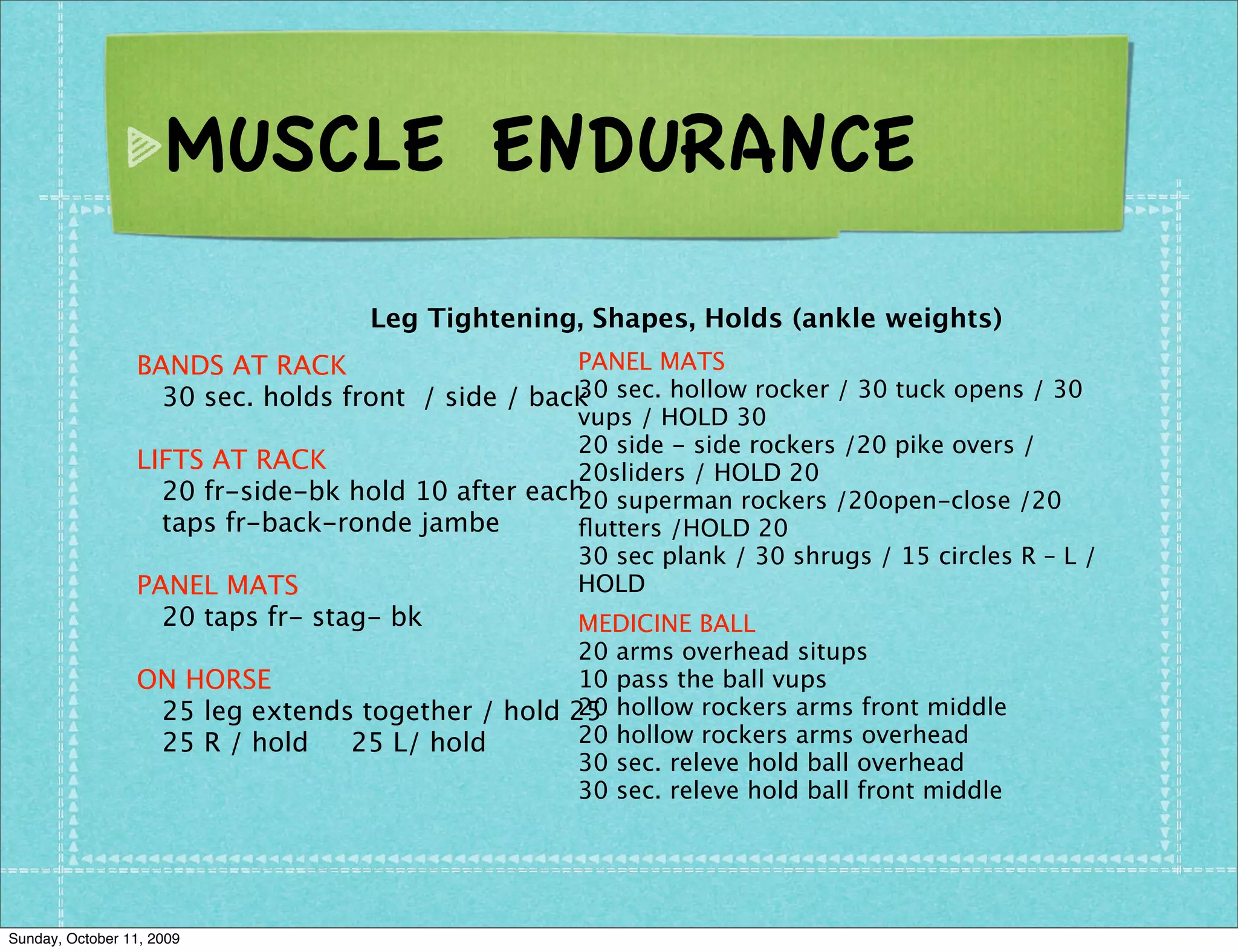 Circuit Training 2009 - Mary Lee Tracy | PDF