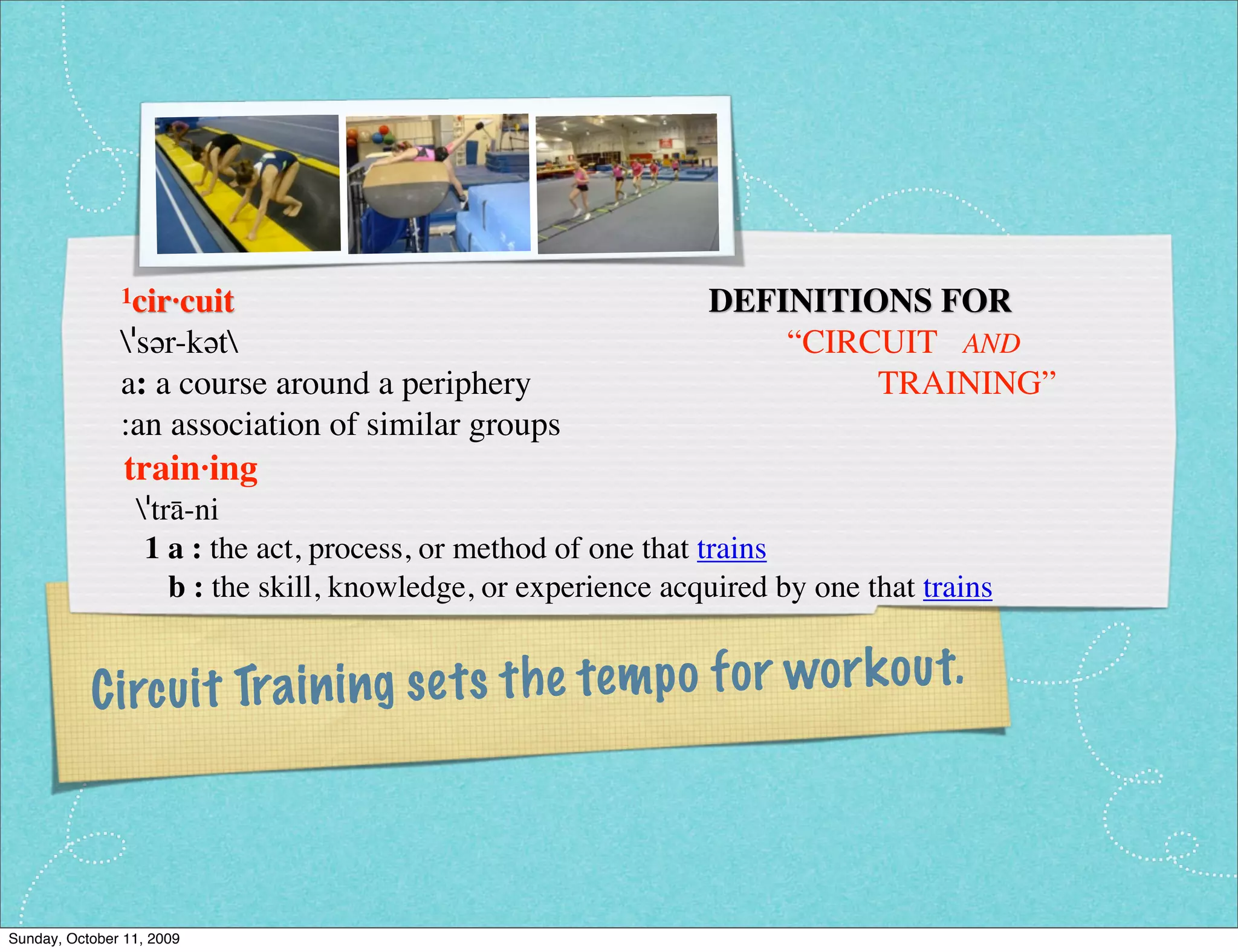 Circuit Training 2009 - Mary Lee Tracy | PDF