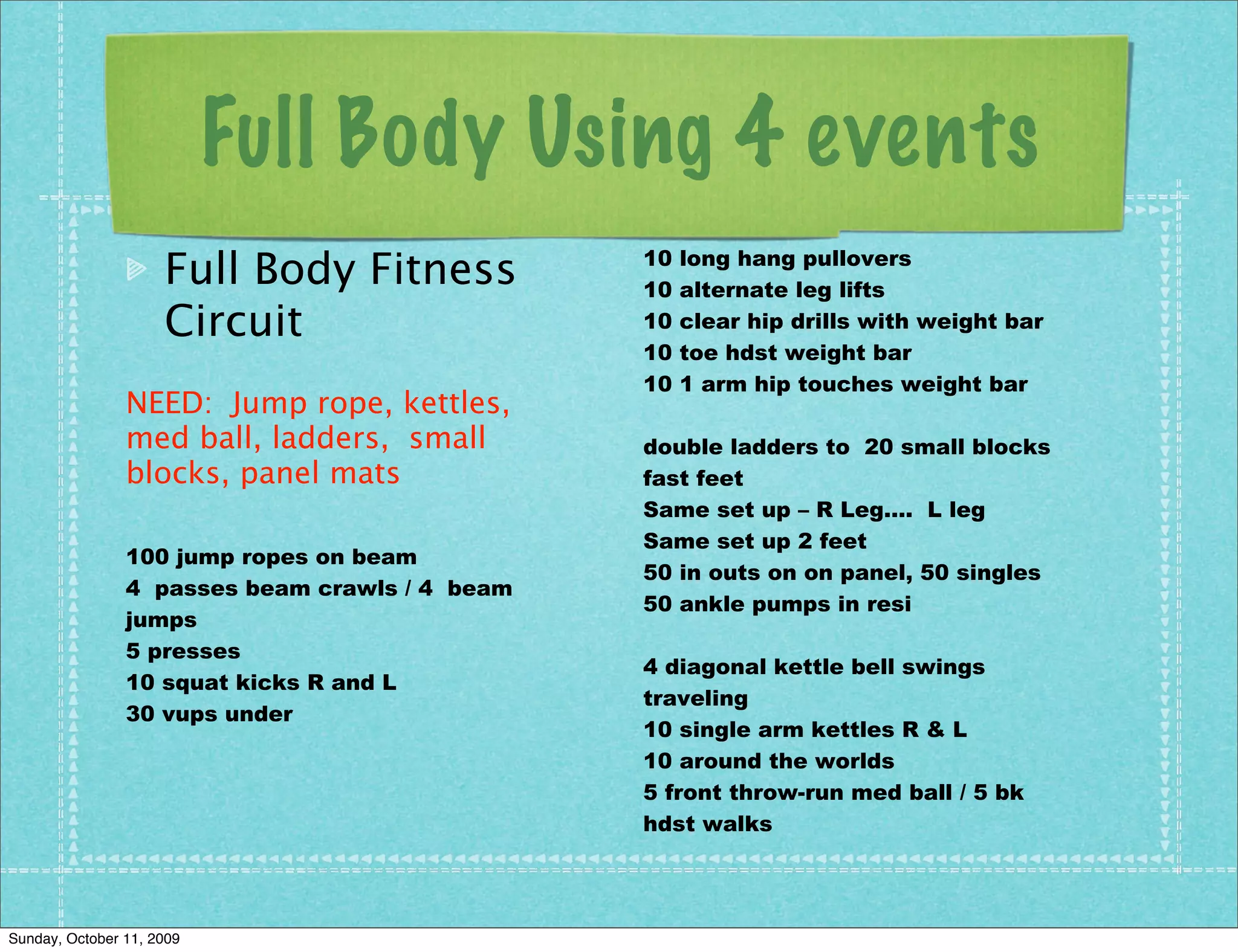 Circuit Training 2009 - Mary Lee Tracy | PDF