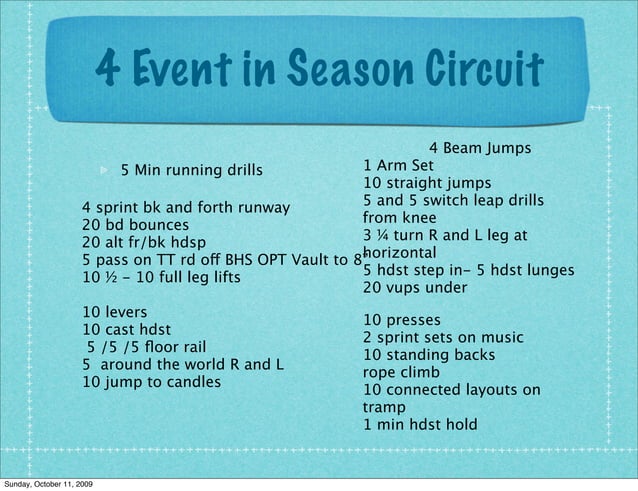 Circuit Training 2009 - Mary Lee Tracy | PPT