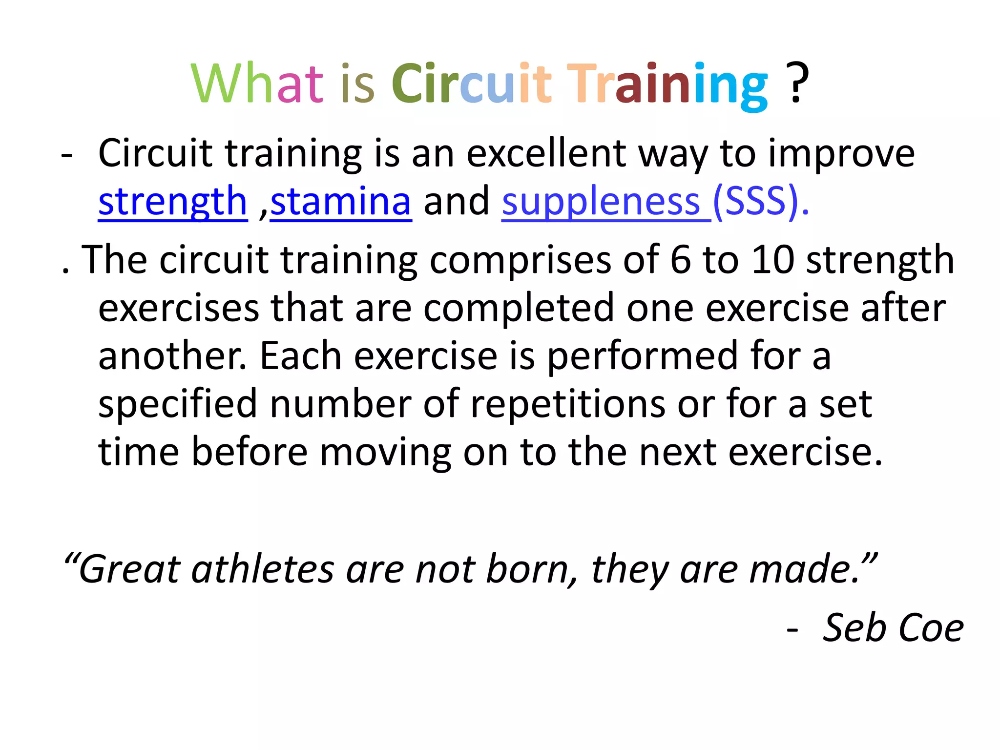 Circuit training ppt [autosaved] | PPTX