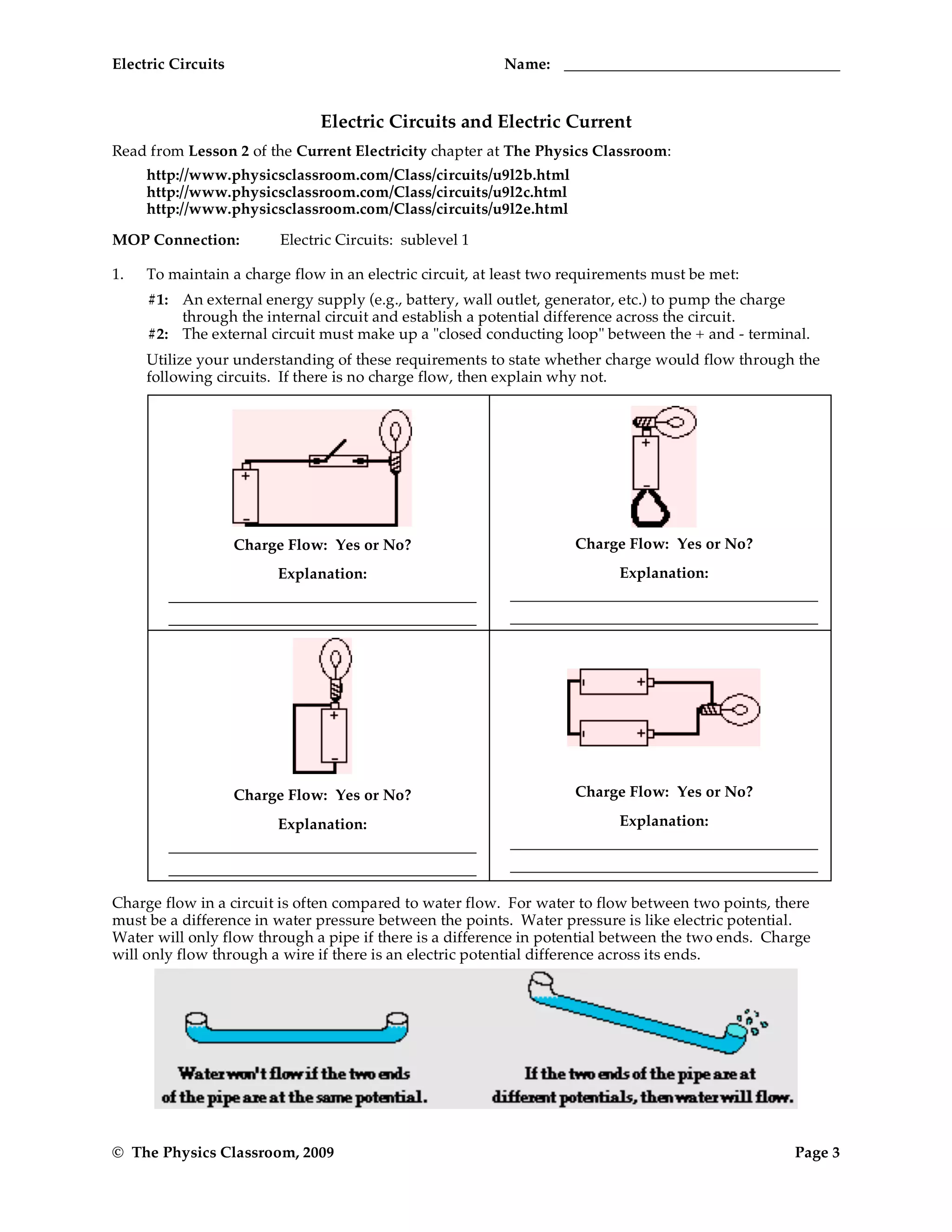 Circuit worksheets | PDF | Physics | Science