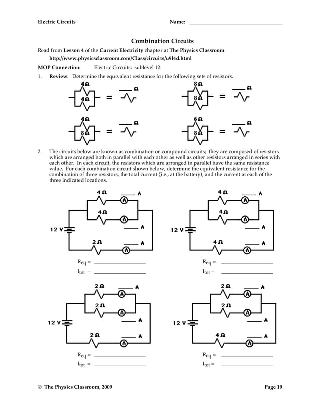 Circuit worksheets | PDF
