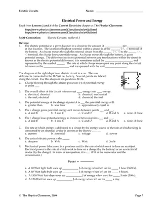 Circuit worksheets | PDF
