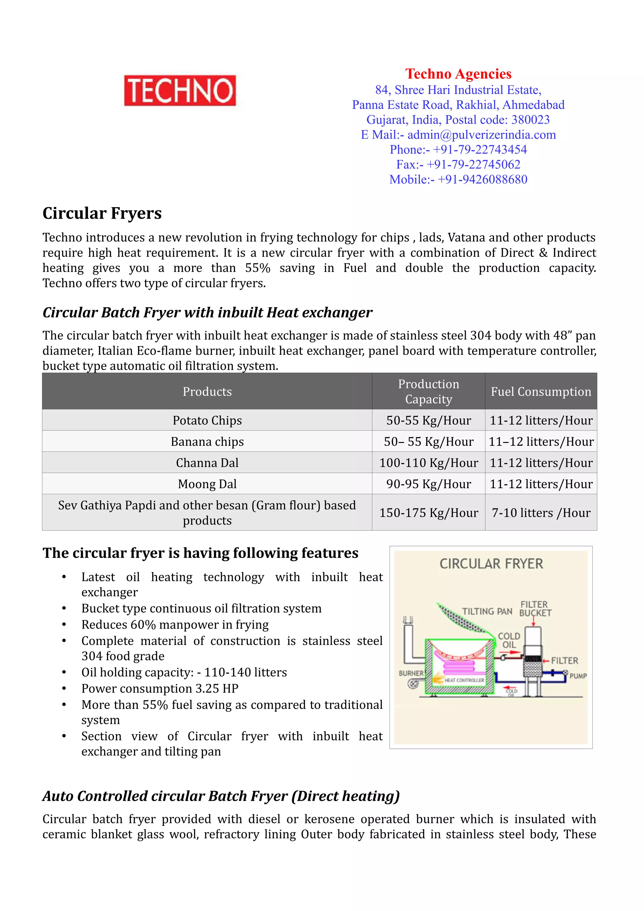 Circular batch-fryer | PDF