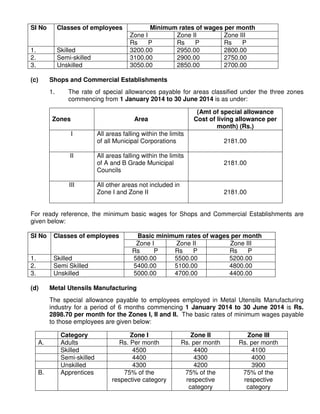 Circular minimum wages january 2014 - june 2014 (1) | PDF
