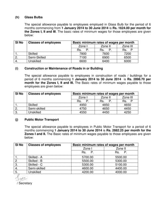 Circular minimum wages january 2014 - june 2014 (1) | PDF