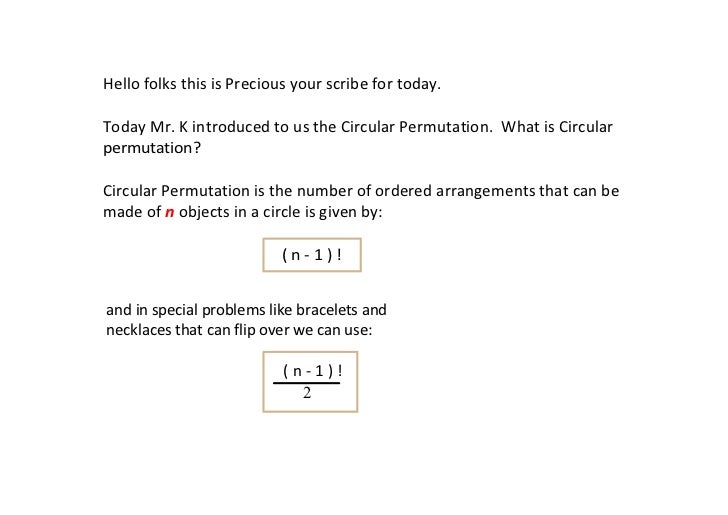 Circular Permutation Circular Permutation