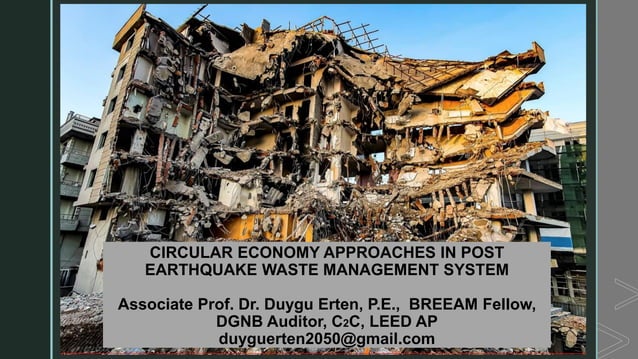 POSTEARTHQUAKE WASTE PRESENTATION and CIRCULAR ECONOMY | PDF