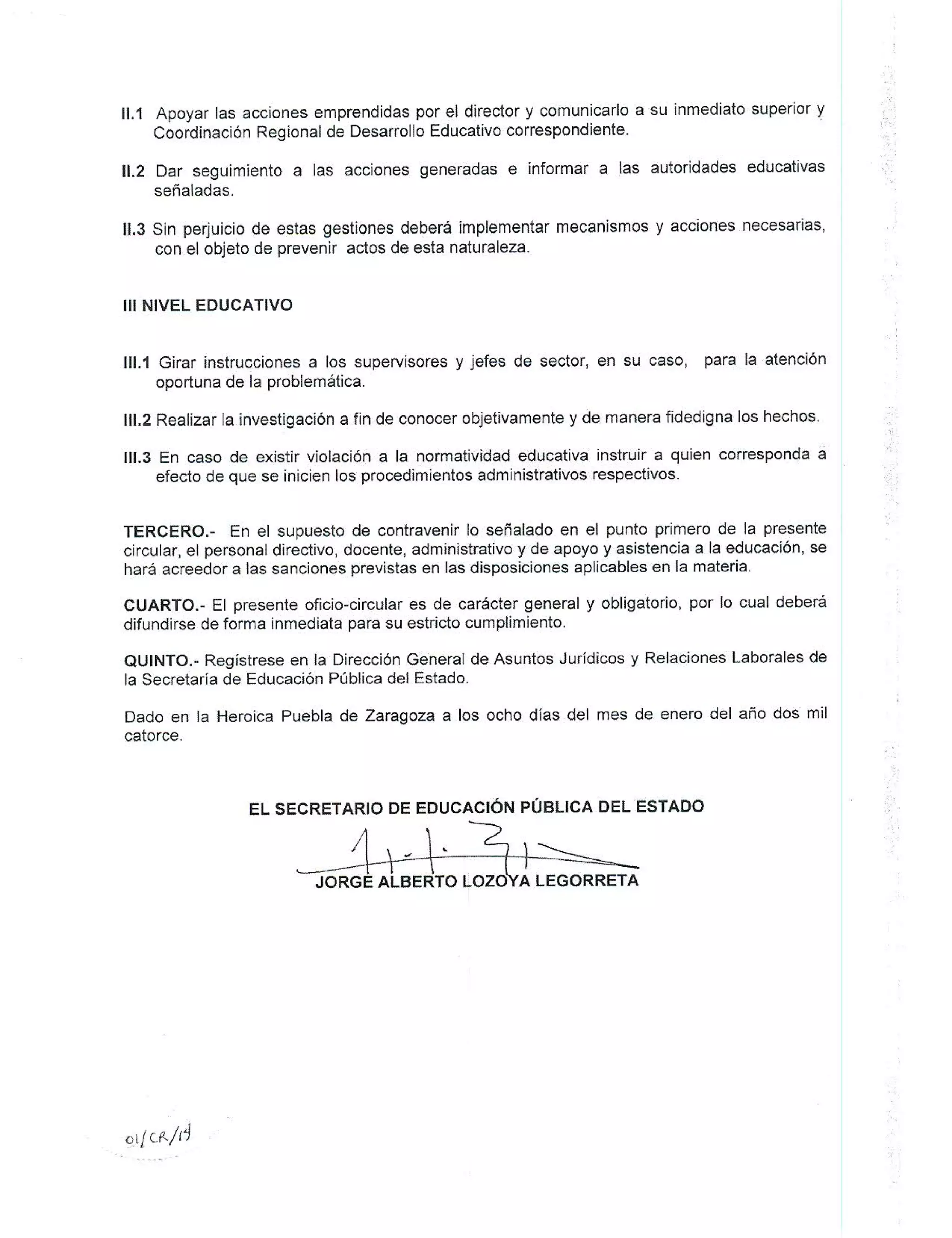 Circular 104. SEP-PUE. | PDF