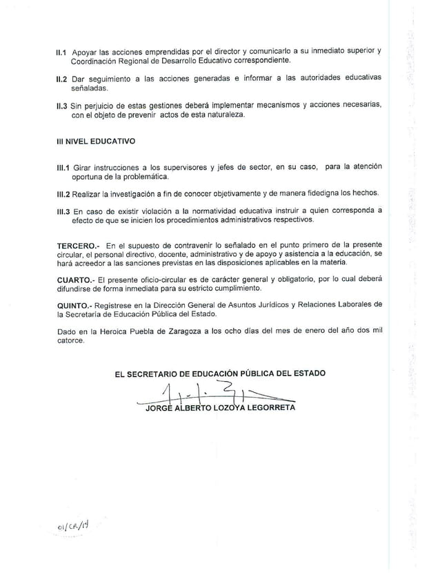 Circular 104. SEP-PUE. | PDF
