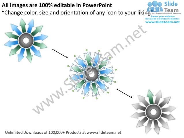 Circular 12 steps diverging and converging diagram flow layout process ...