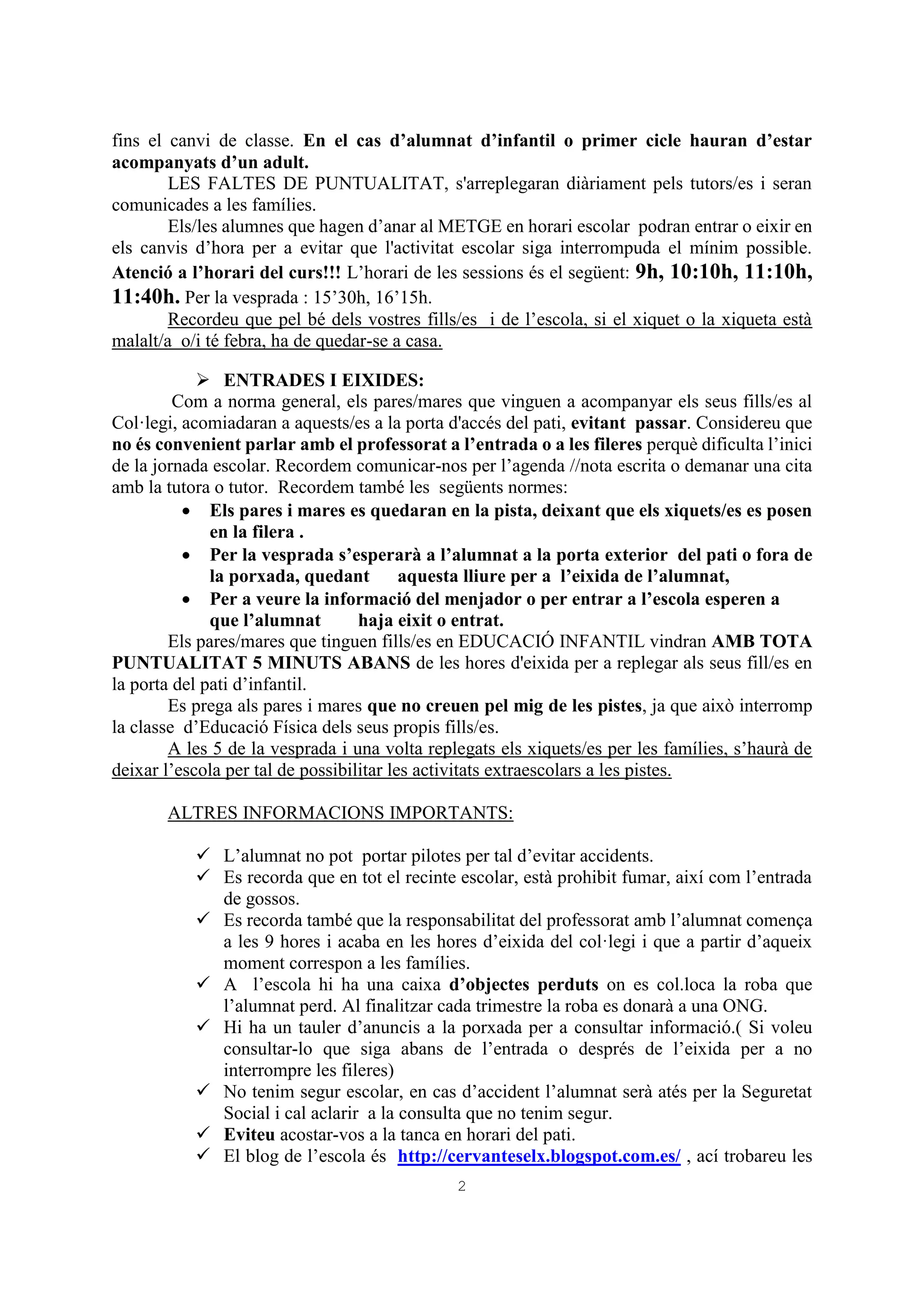 Circular INICI DE CURS | PDF