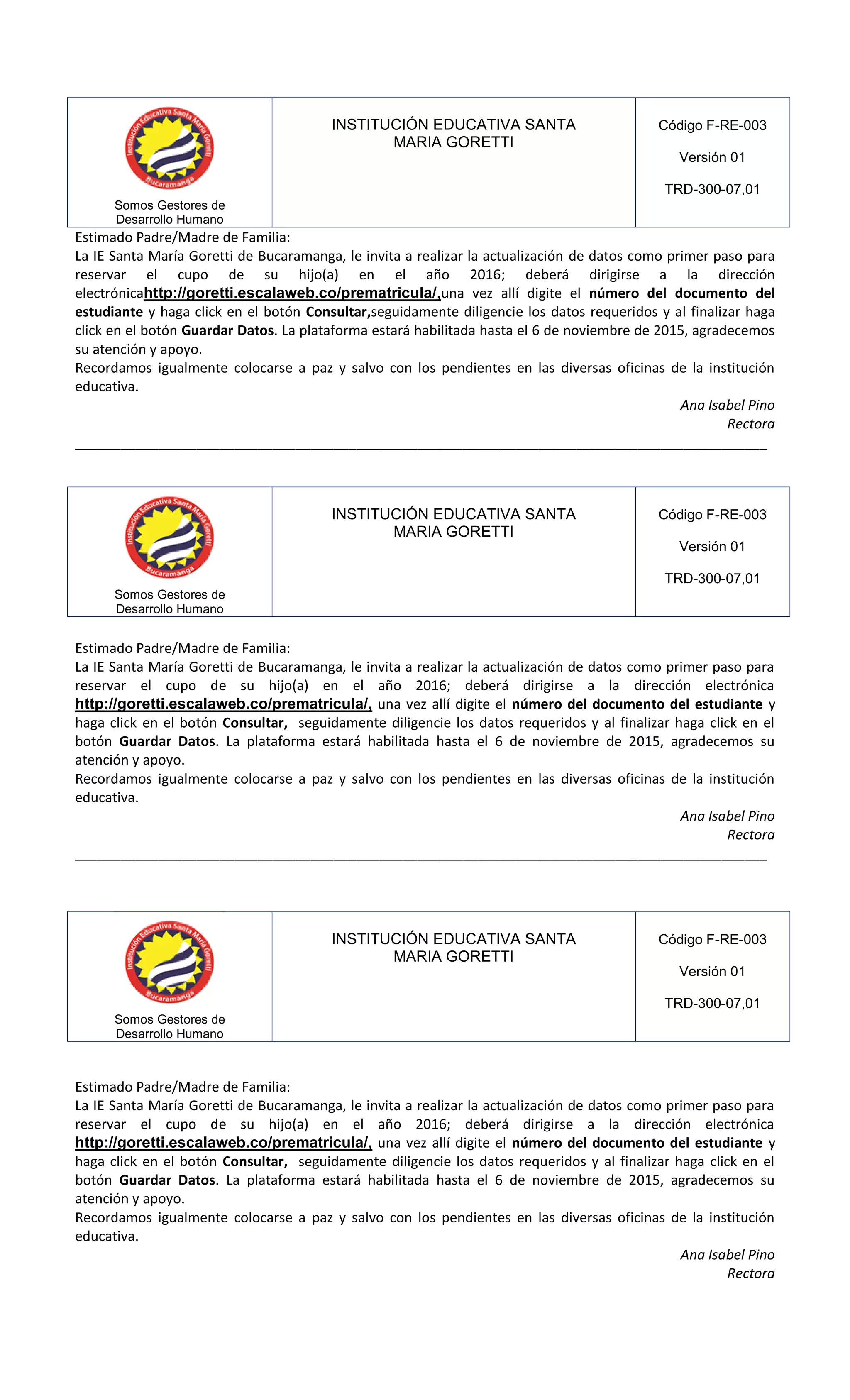 Circular actualización de datos2 | PDF