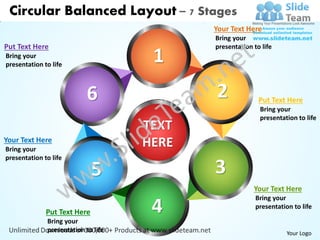 Circular balanced layout 7 stages powerpoint templates 0712 | PPT