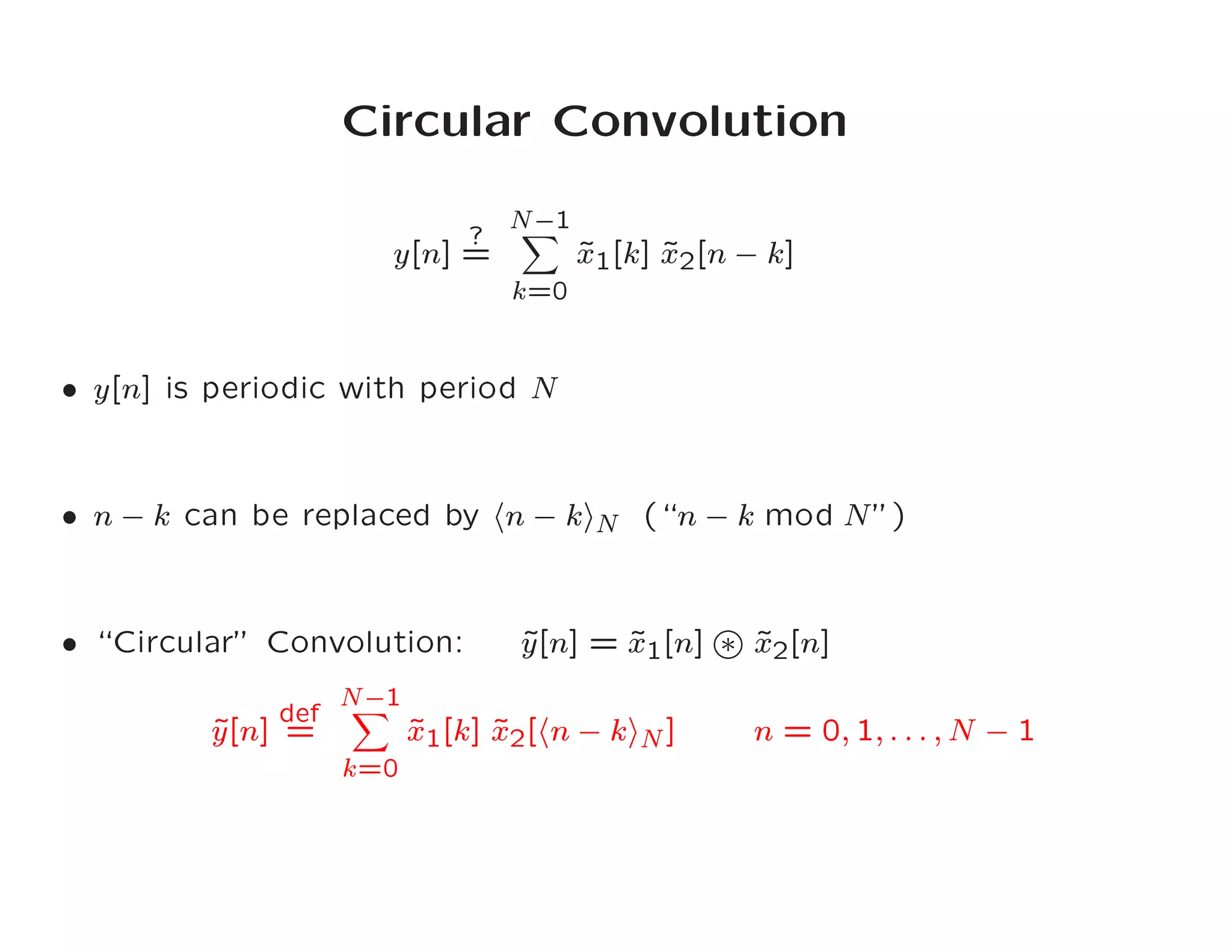 Circular convolution | PDF