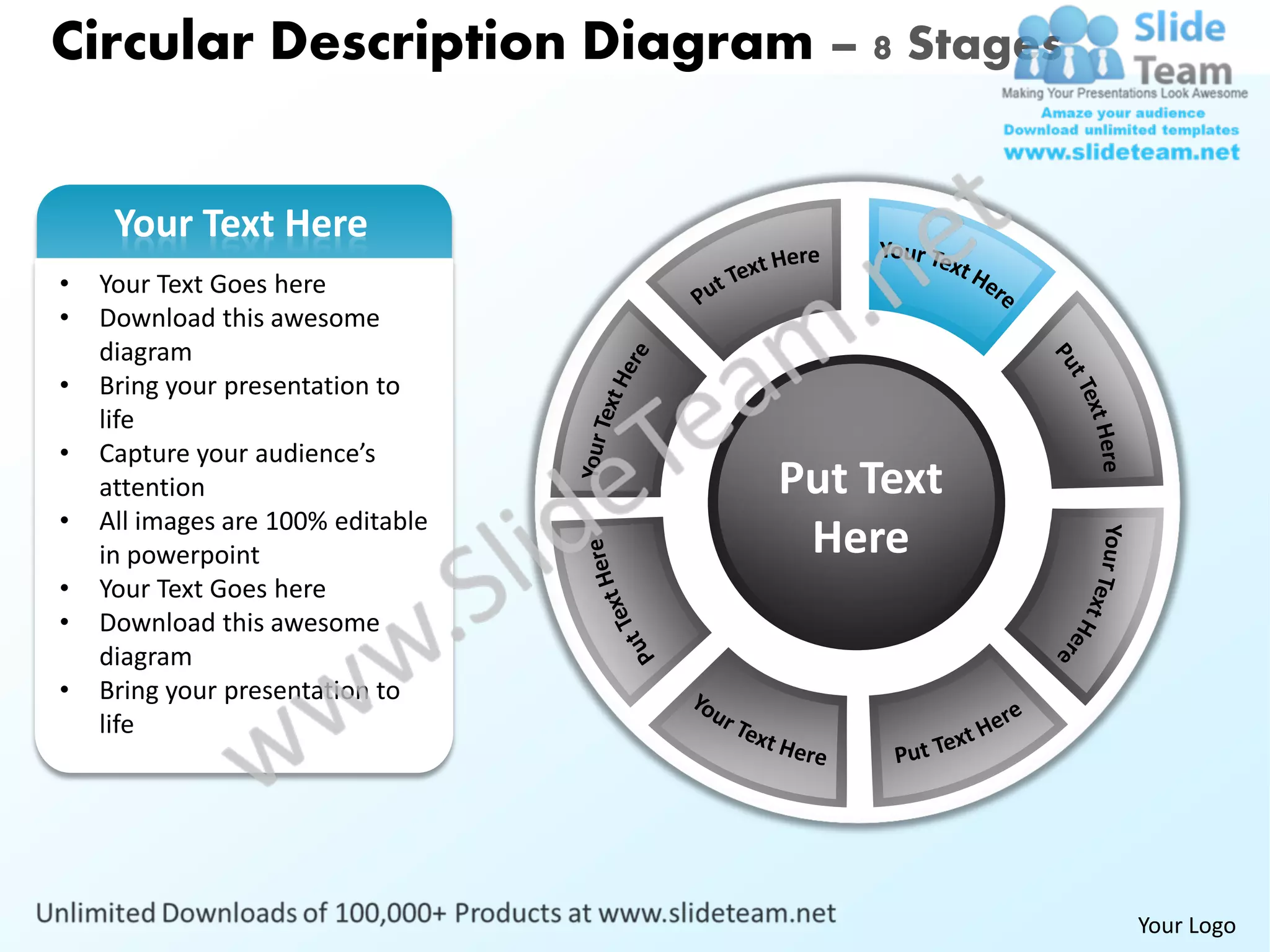 Circular description diagram 8 stages powerpoint templates 0712 | PDF