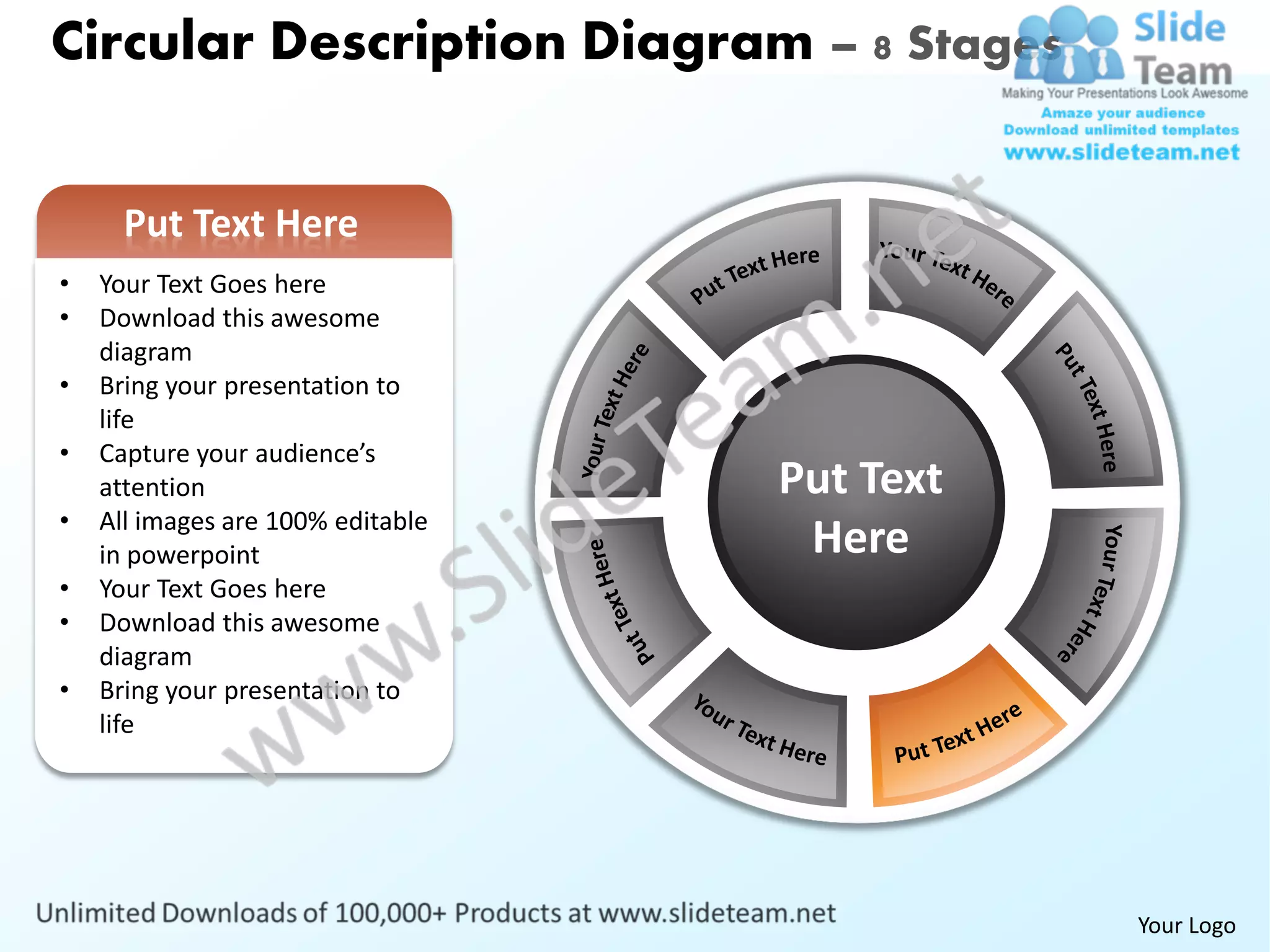Circular description diagram 8 stages powerpoint templates 0712 | PDF
