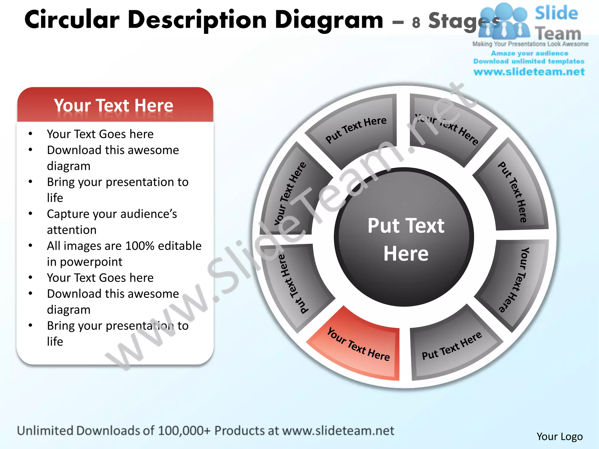 Circular description diagram 8 stages powerpoint templates 0712 | PDF