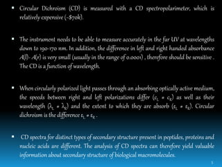 Circular dichroism spectroscopy seminar ppt | PPTX