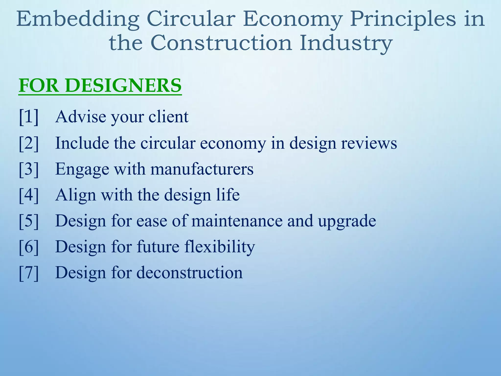 Circular economy in construction | PPTX