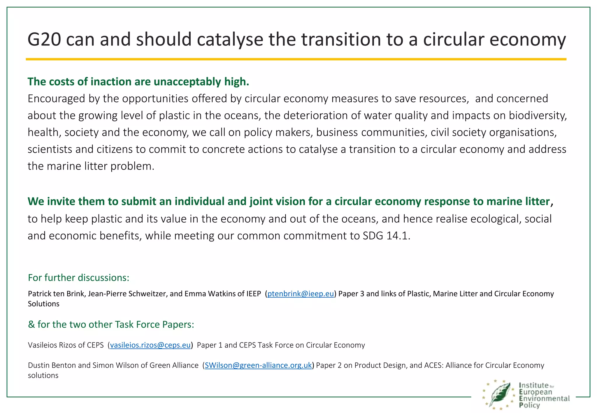 Circular Economy Task Force | PPTX