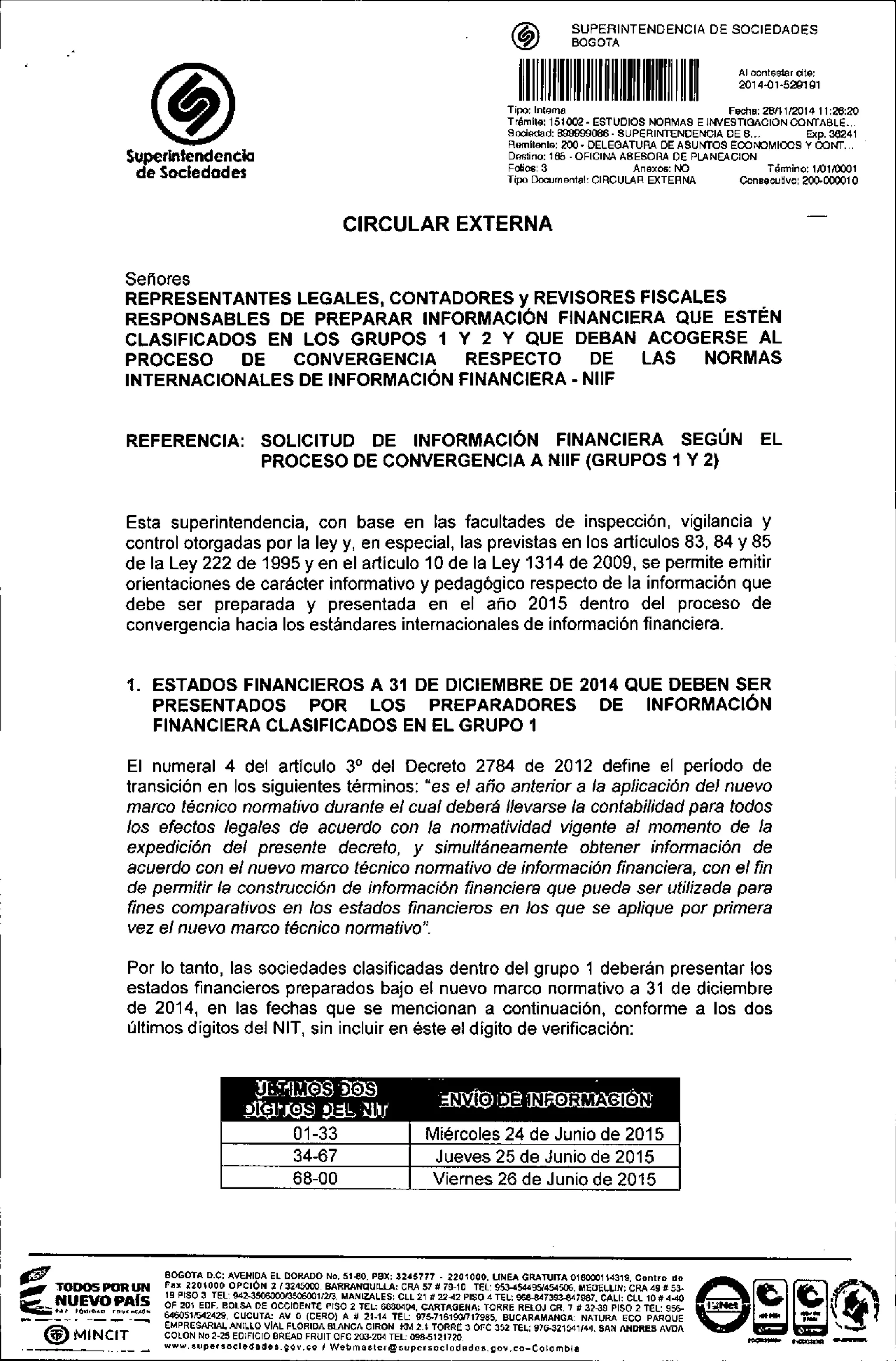 Circular Supersociedades Reporte Implementación NIIF | PDF