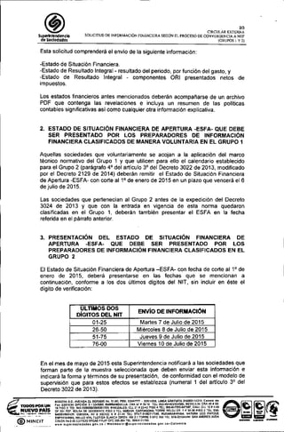 Circular Supersociedades Reporte Implementación NIIF | PDF