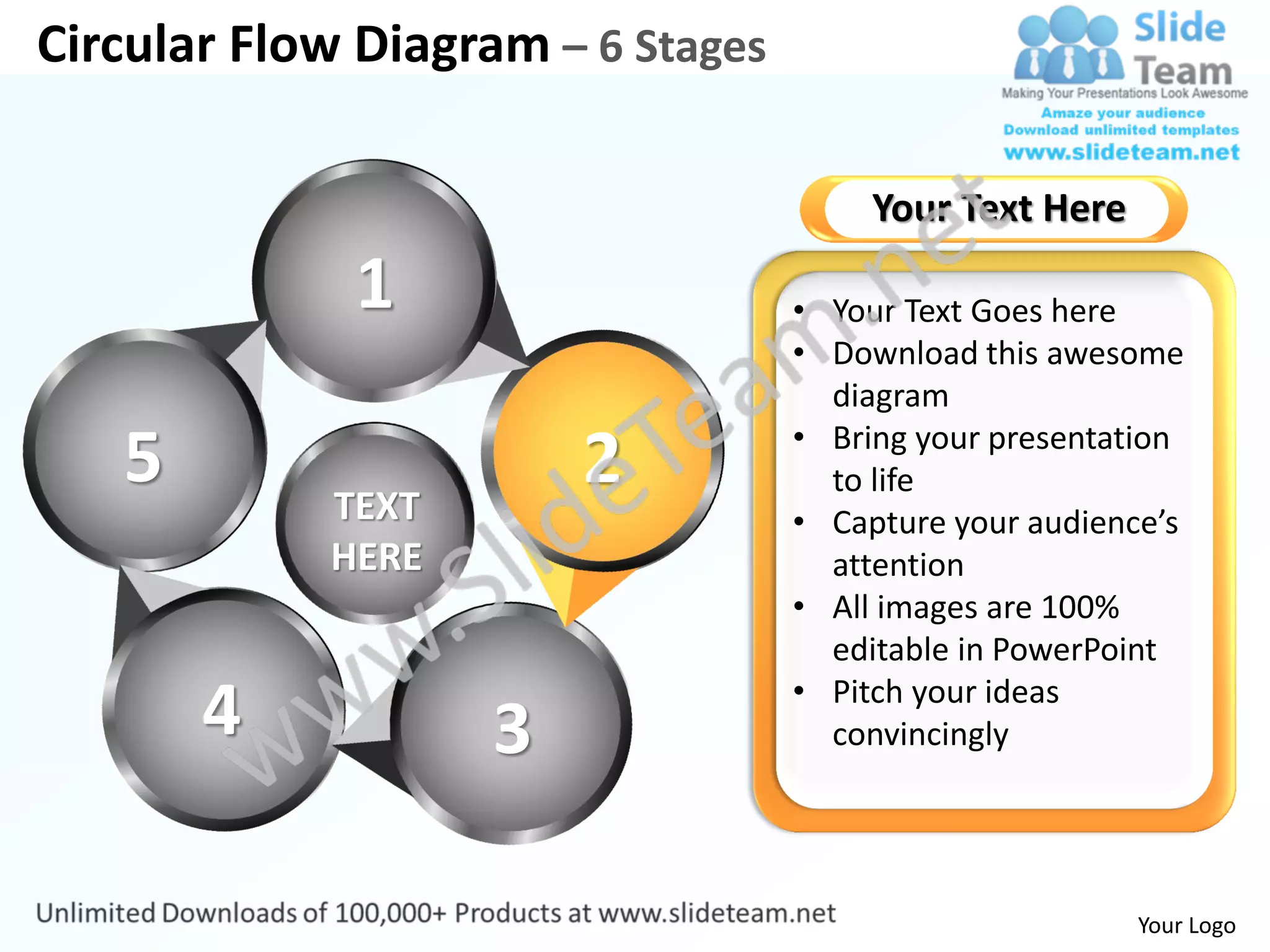Circular flow diagram 6 stages powerpoint templates 0712 | PDF ...