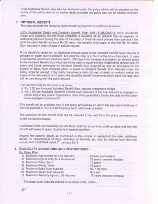 Circular for lic new endowment plan t no. 814 | PDF