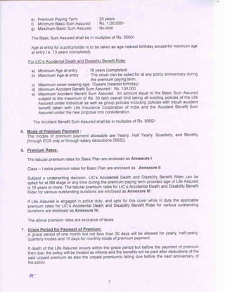 Circular for lic new money back plan 25 years t no. 821 | PDF