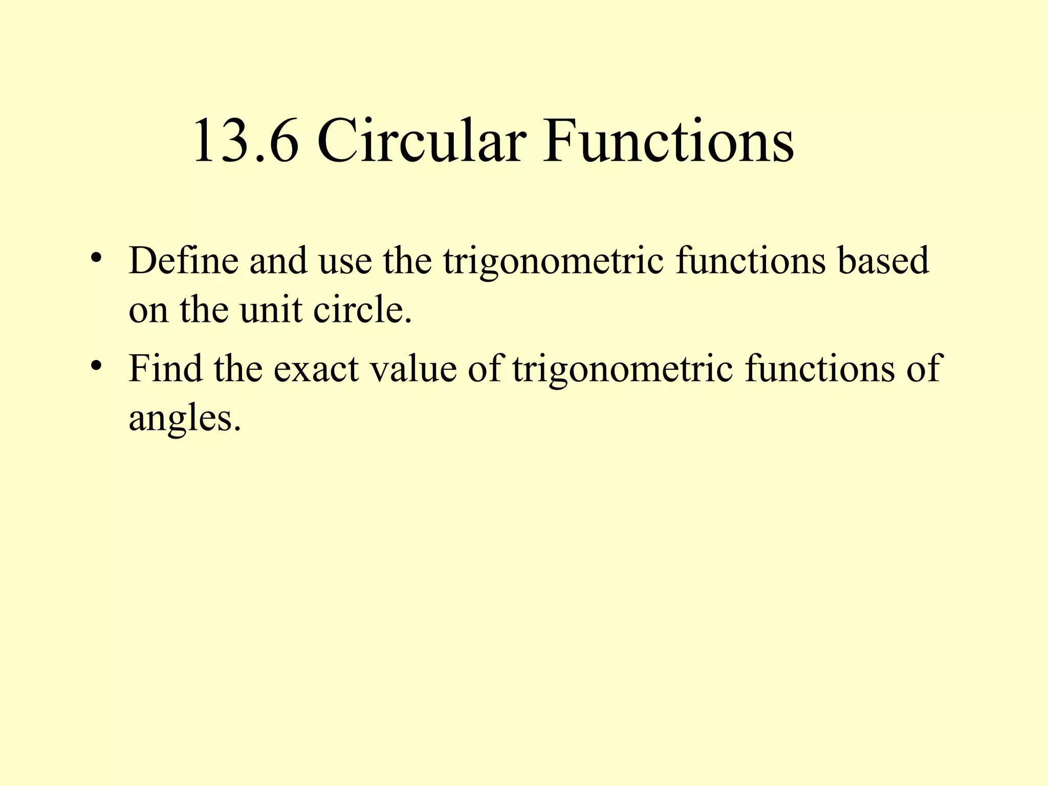 Circular functions | PPT