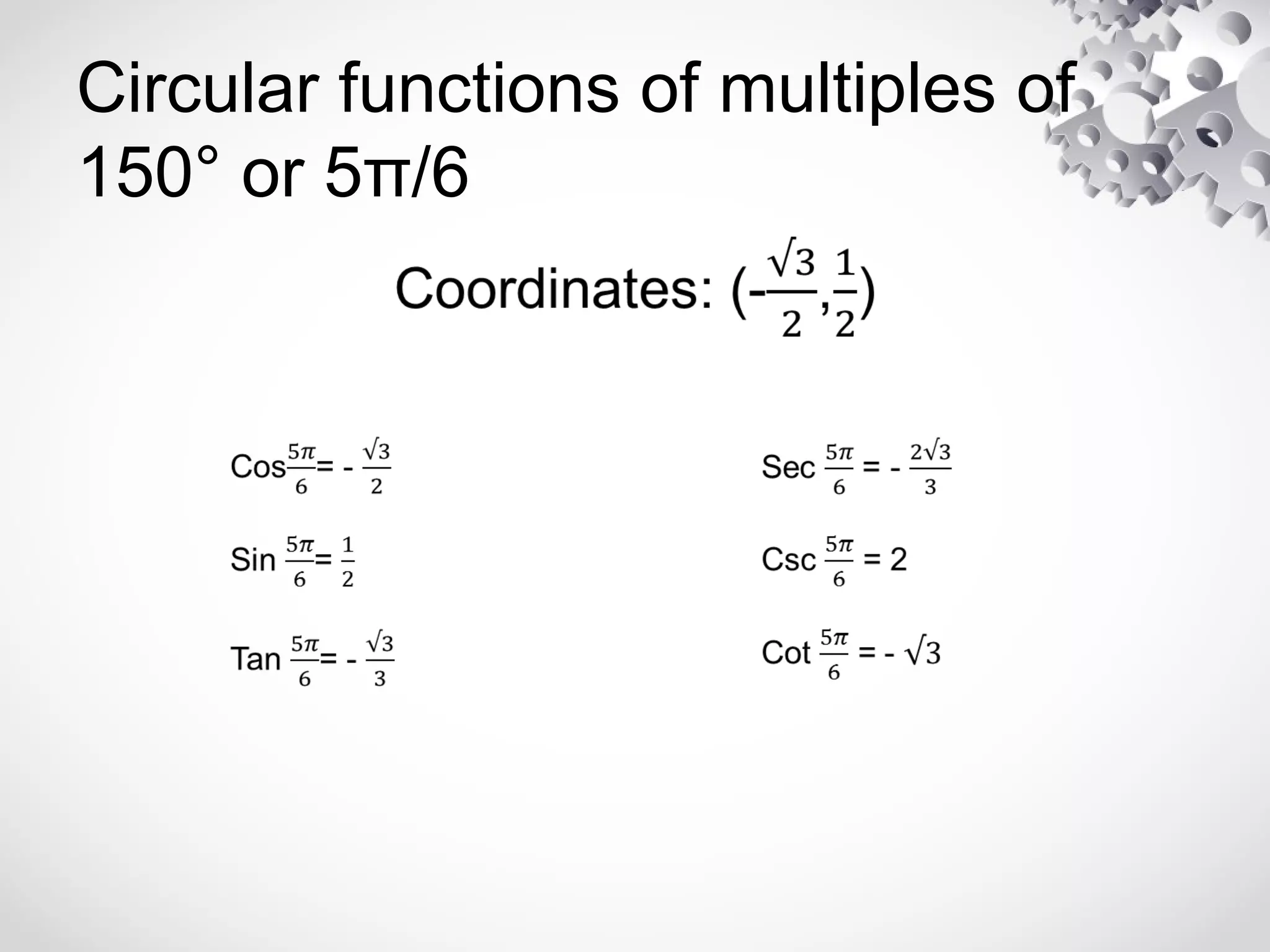 Trigonometry: Circular Functions | PPT