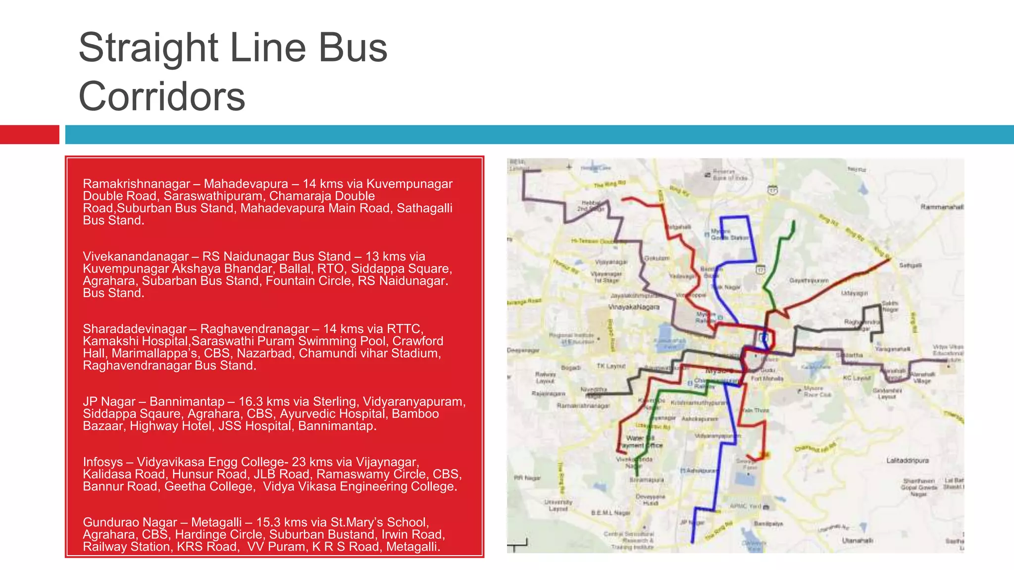 Circular grid bus network for mysore | PPTX | Rail Travel | Travel Type