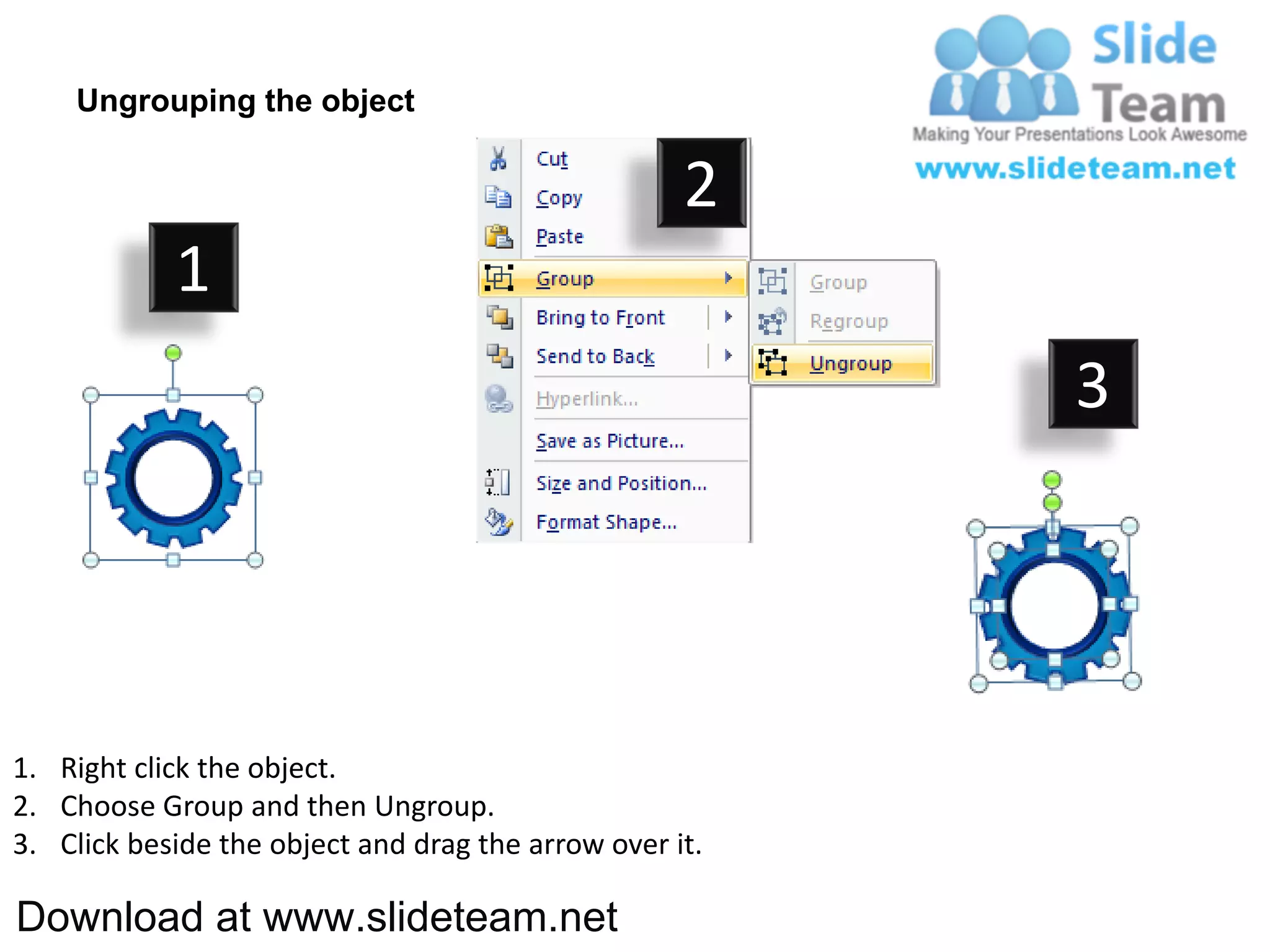 Circular interconnected gear pieces smart arts process stages 8 ...