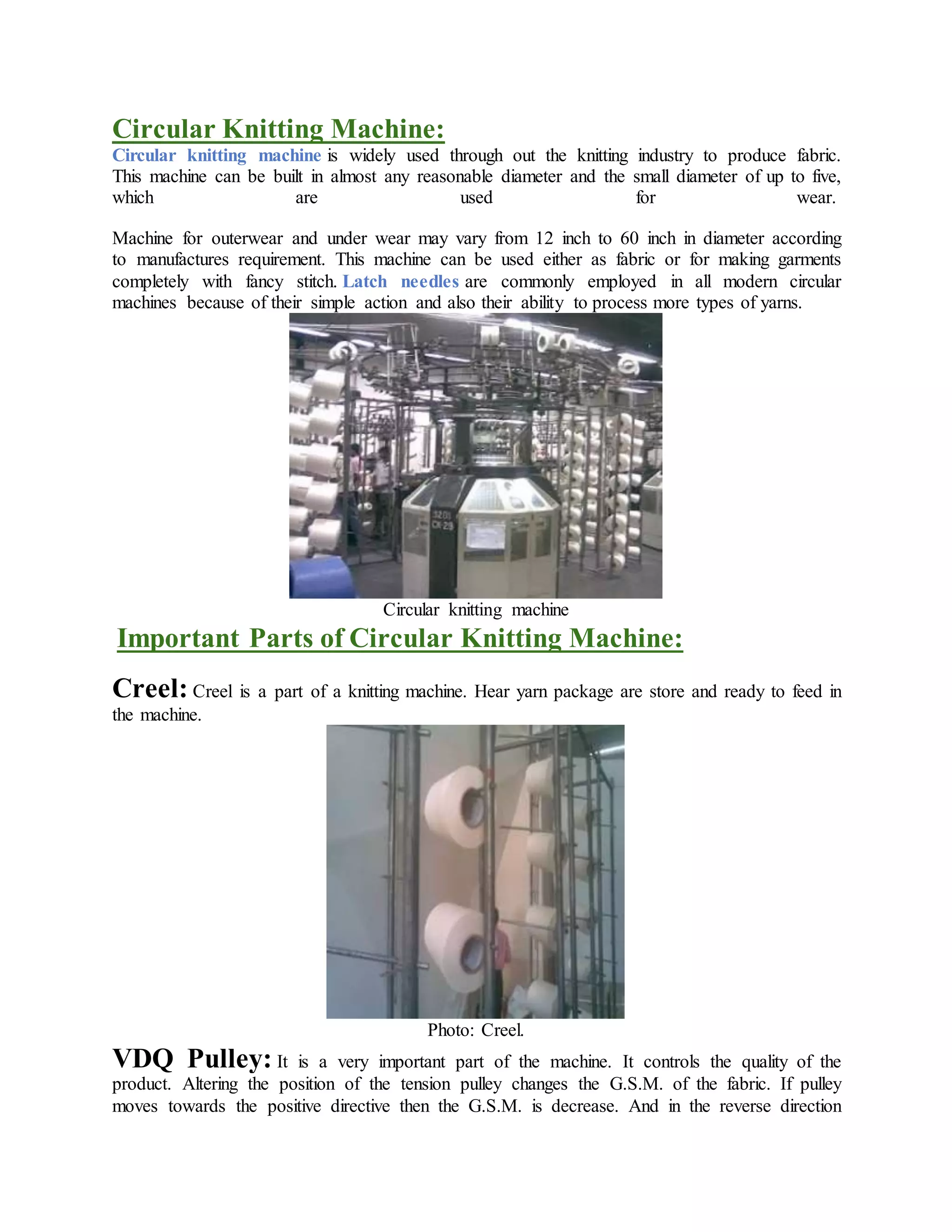 Circular knitting machine | DOCX