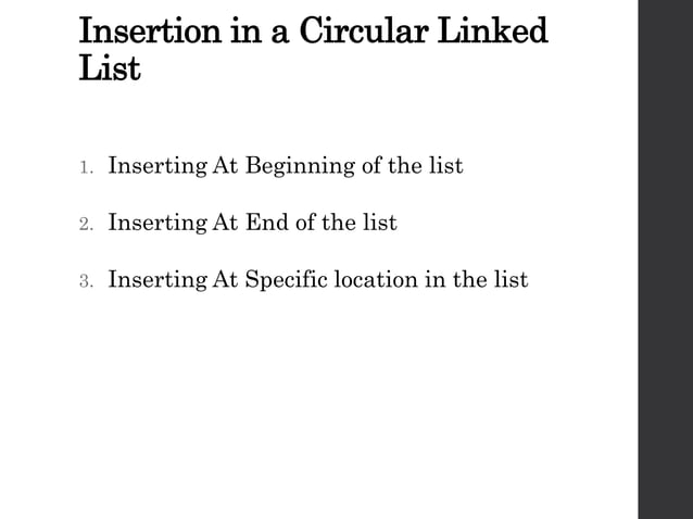 Circular linked list | PPTX | Programming Languages | Computing
