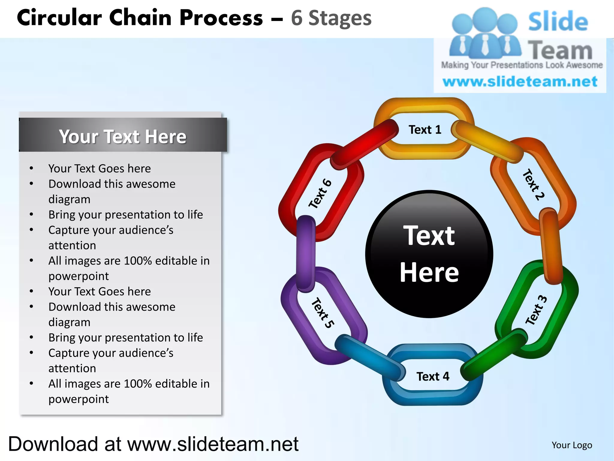 Circular links of chains pieces weakest link process 6 stages ...
