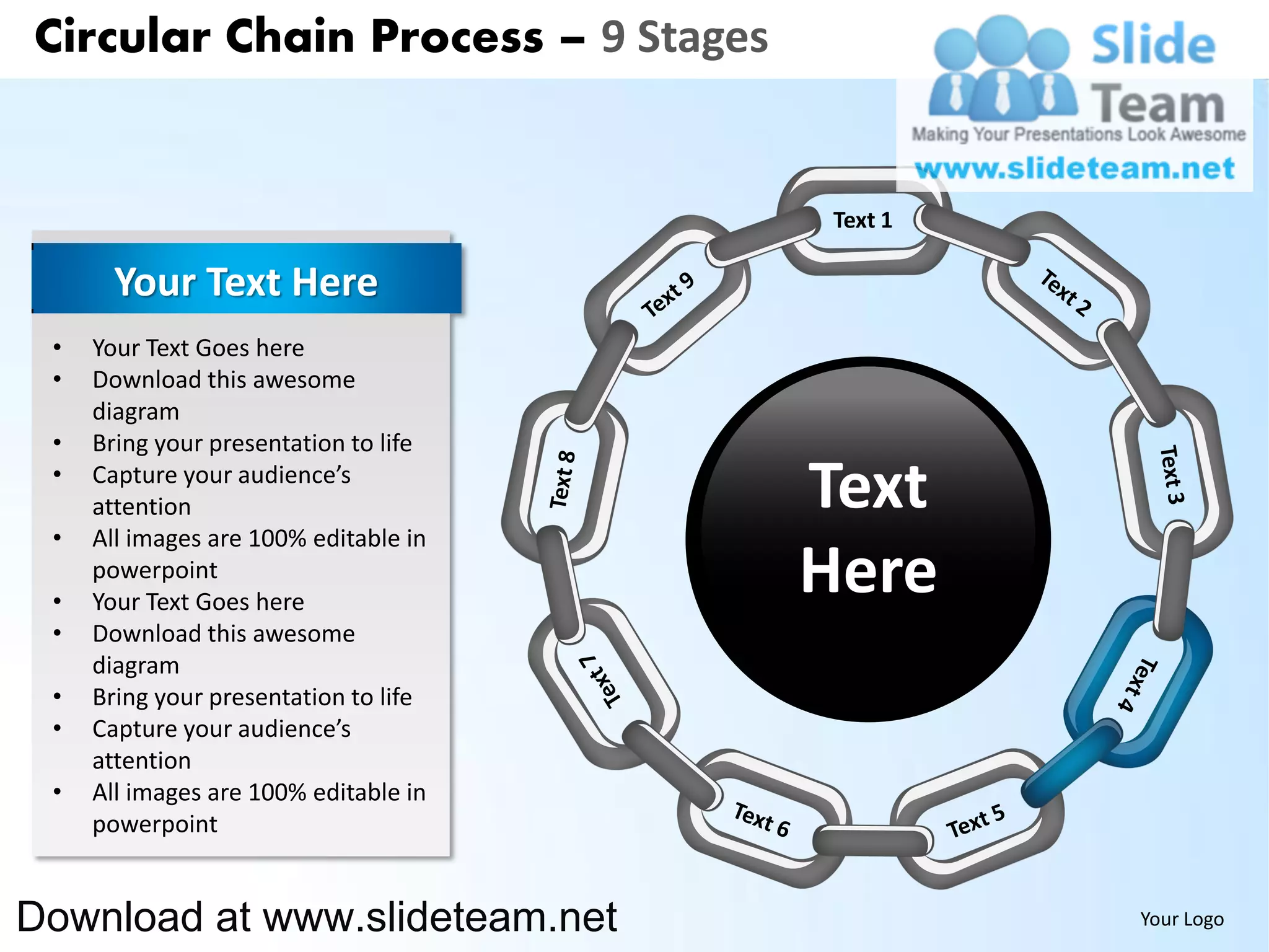Circular links of chains pieces weakest link process 9 stages ...