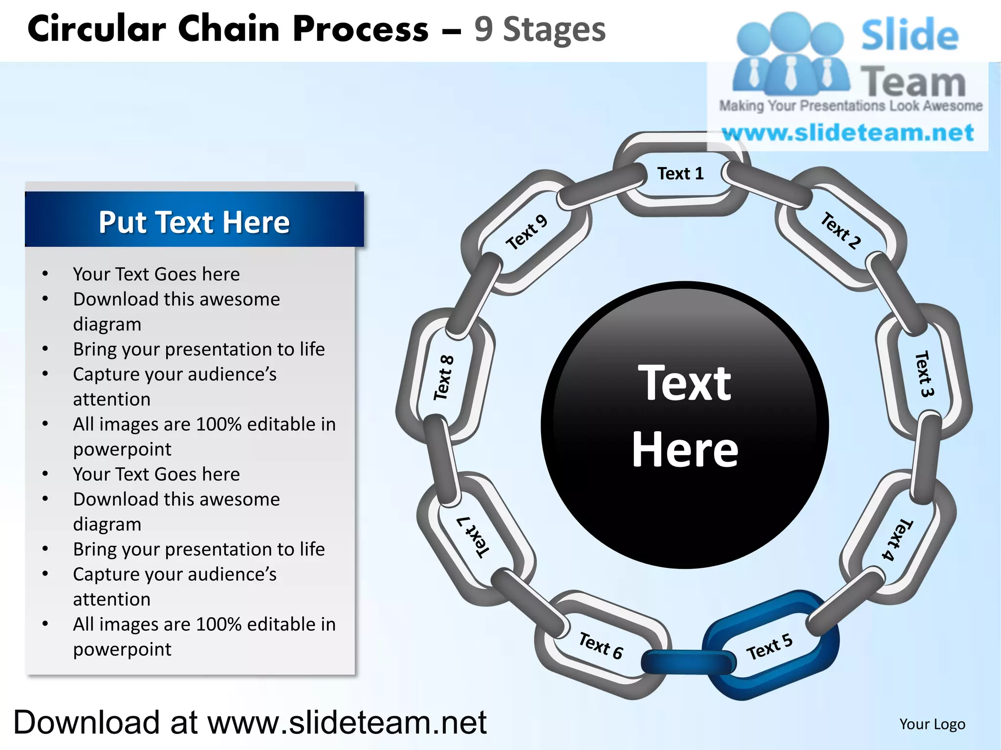 Circular links of chains pieces weakest link process 9 stages ...