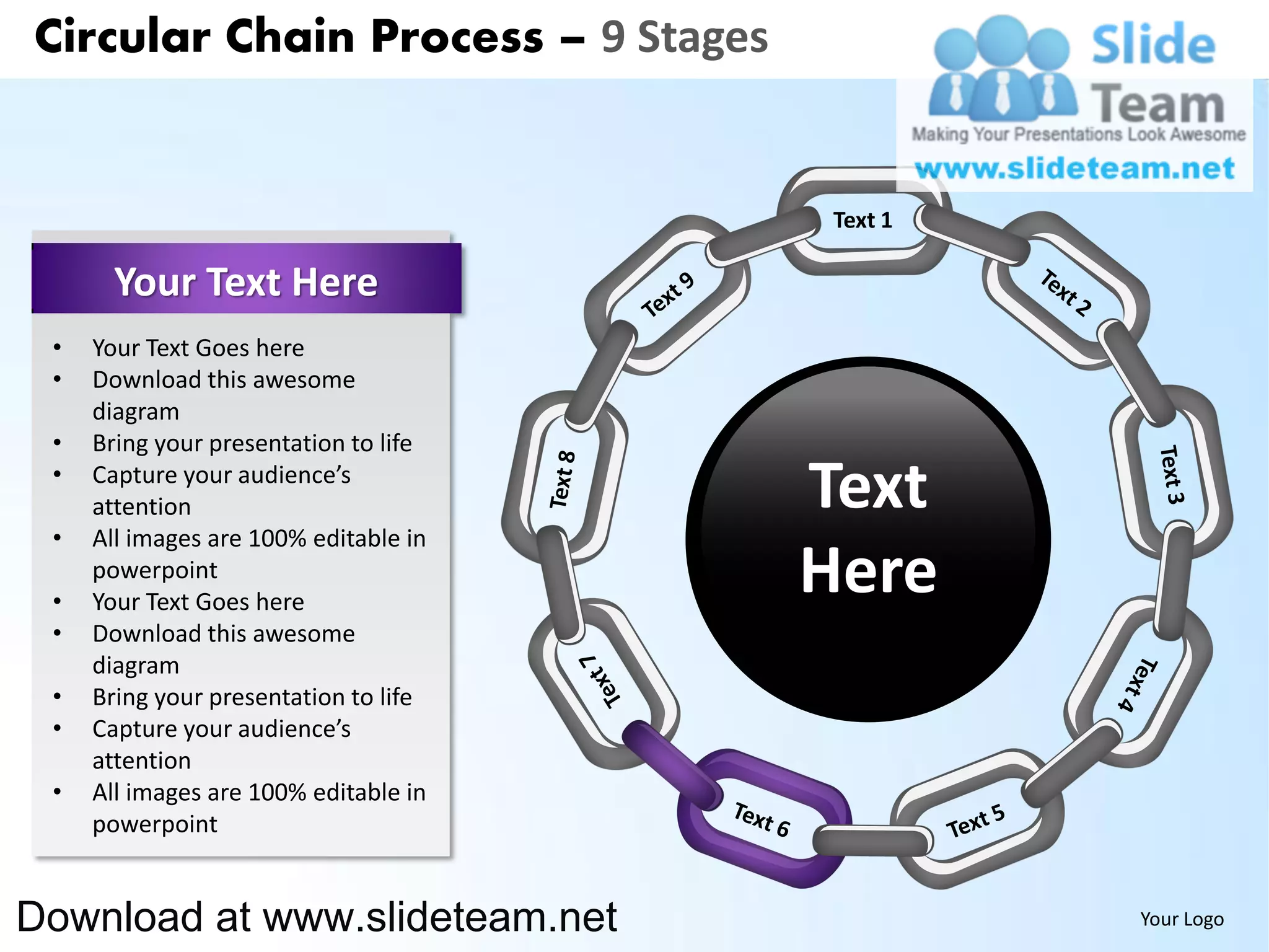 Circular links of chains pieces weakest link process 9 stages ...