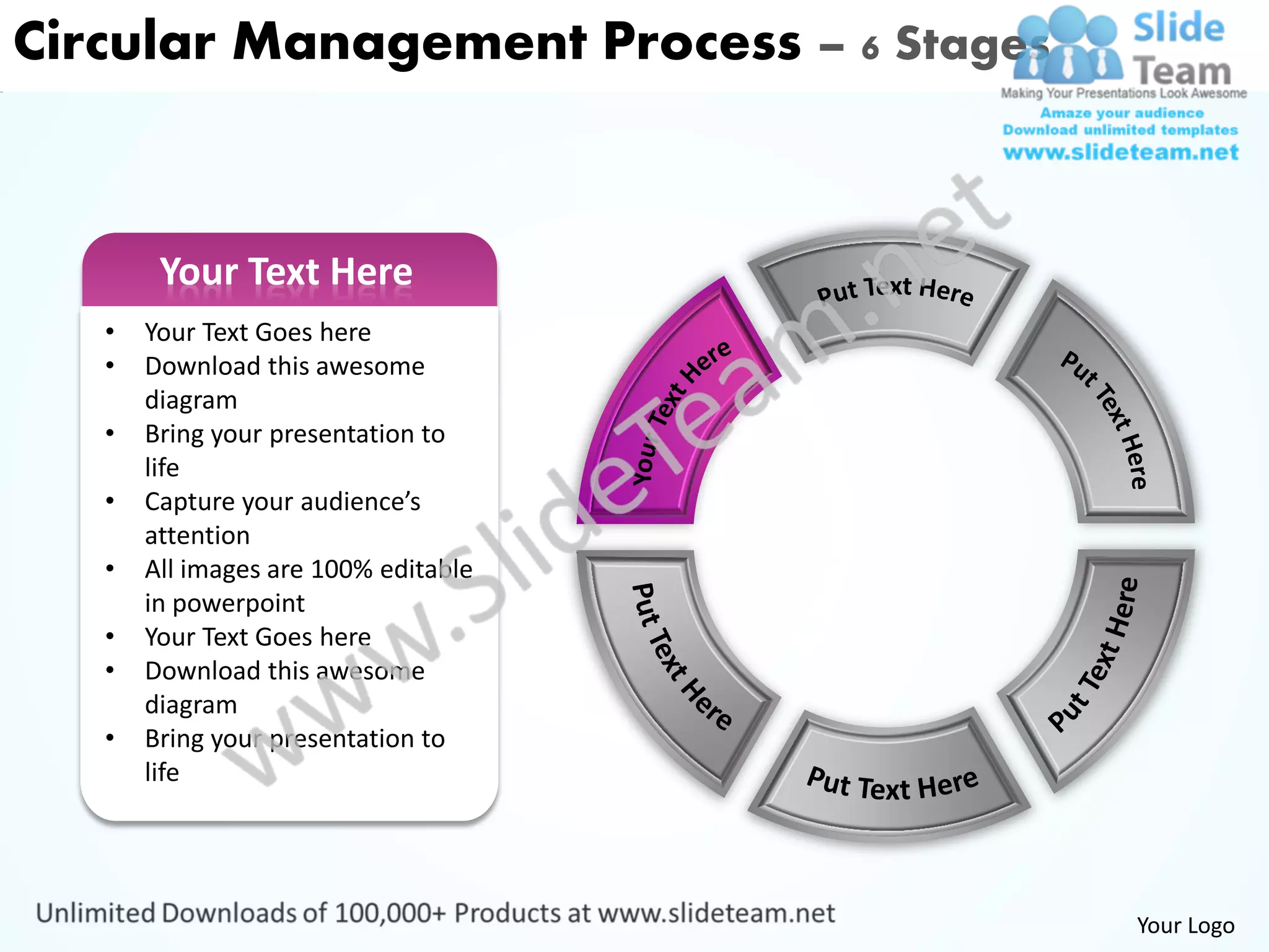 Circular management process 6 stages powerpoint templates 0712 | PDF