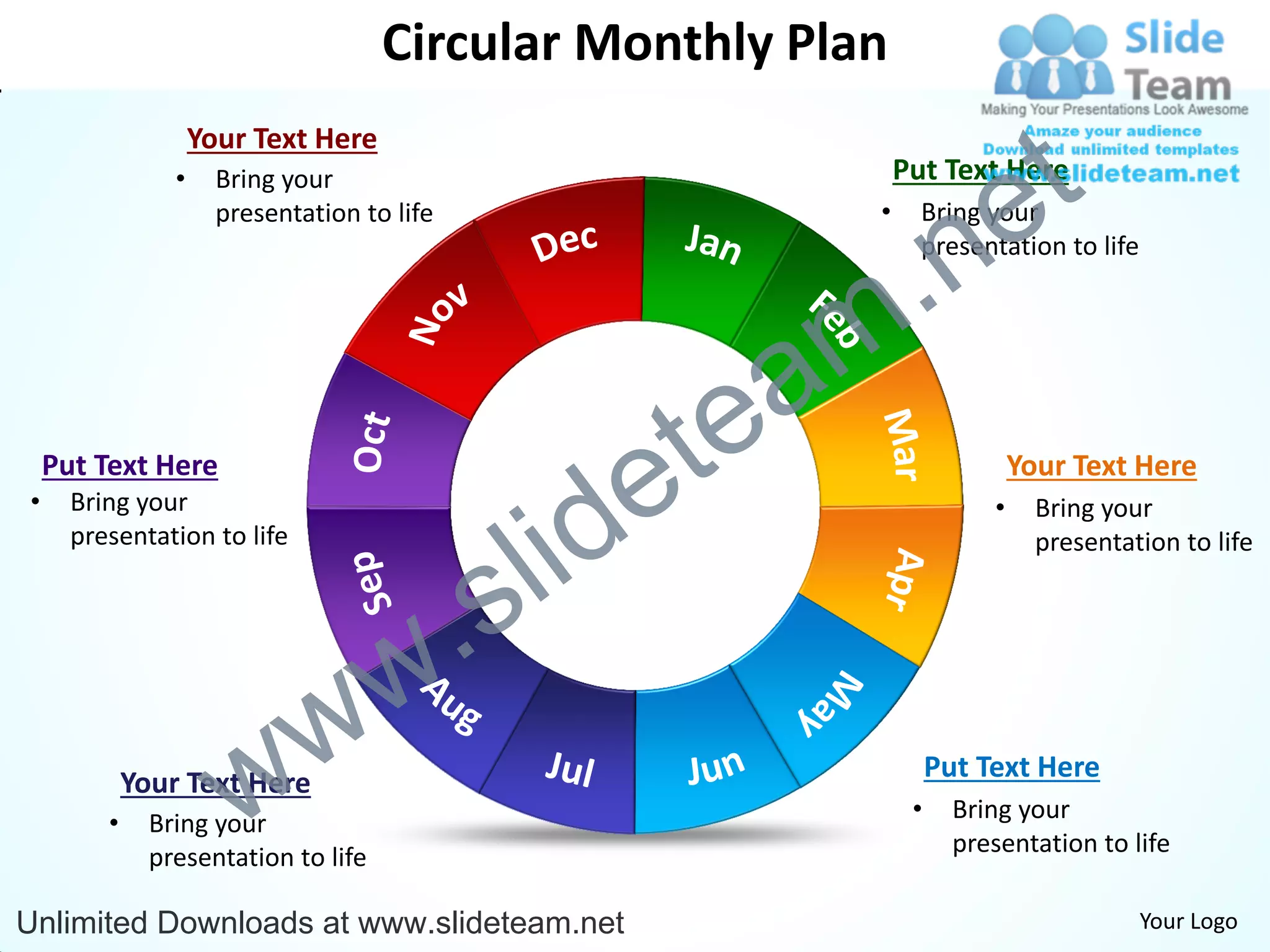 Circular monthly plan powerpoint diagrame templates 0712 | PDF