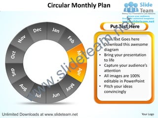 Circular monthly plan powerpoint diagrame templates 0712 | PDF