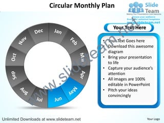 Circular monthly plan powerpoint diagrame templates 0712 | PDF