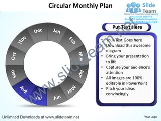 Circular monthly plan powerpoint diagrame templates 0712 | PDF
